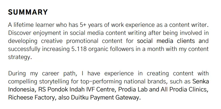 Contoh CV Content Writer yang Bisa Kamu Tiru 2023| RevoU